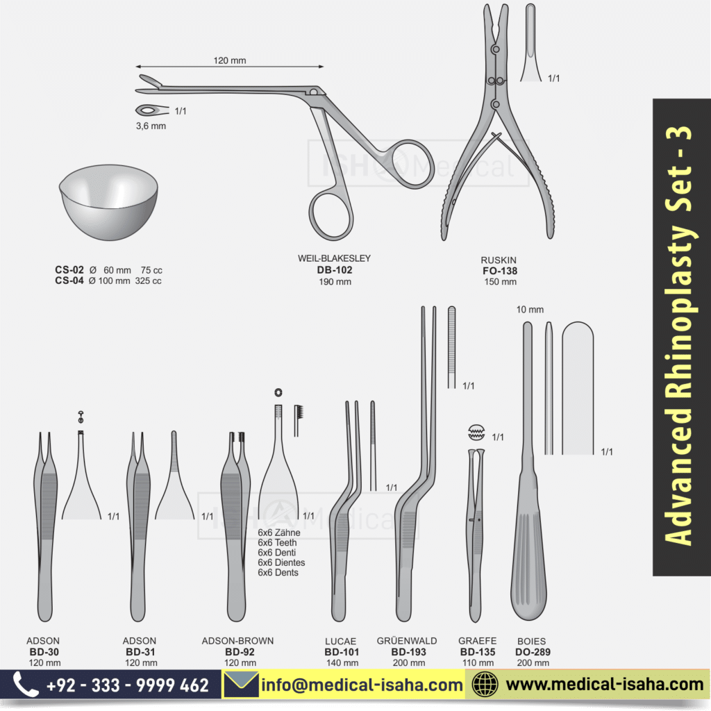 Rhinoplasty Surgery Instruments Set - handmade tools | ISAHA